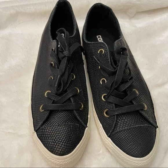 Converse | Shoes | Rare Converse Ctas Gemma Ox Snake Skin Print Black ...